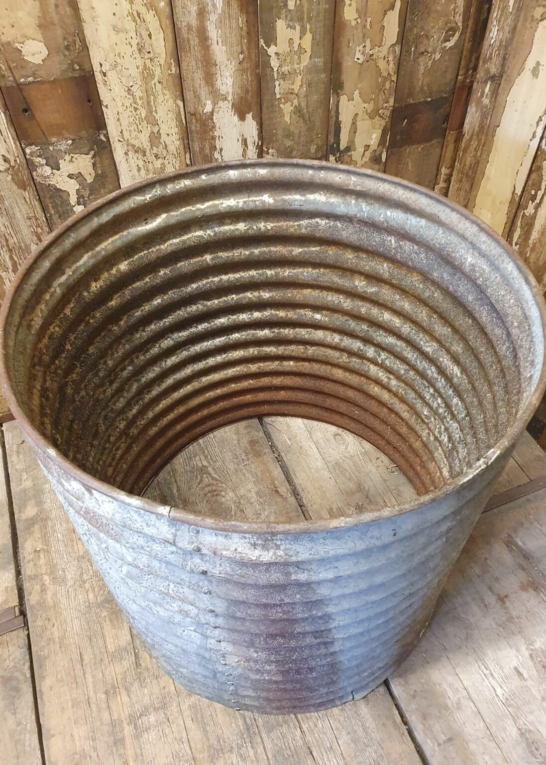 Fluted Galvanised Bottomless Planter
