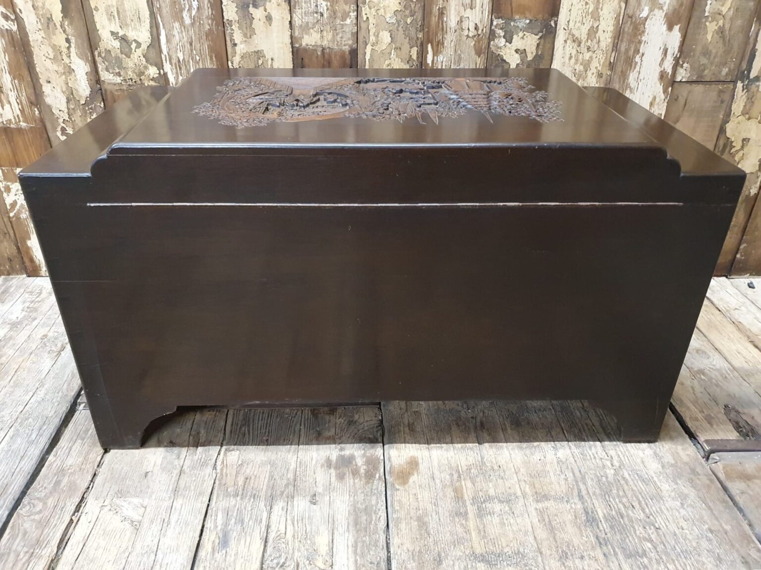 Antique Chinese Carved Camphor Trunk